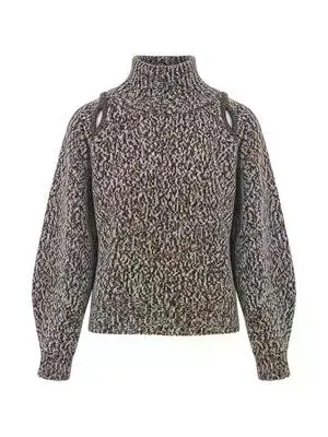 SESSUN Mannrey Cut-out Marl-knit Sweater
