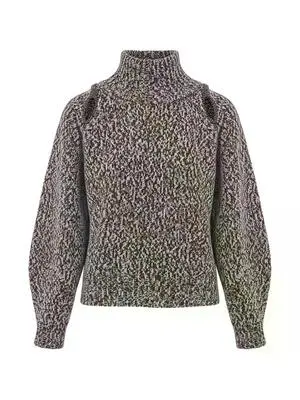 SESSUN Mannrey Cut-out Marl-knit Sweater - Brown