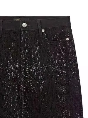 Maje Rhinestone-embellished Wide-leg Jeans