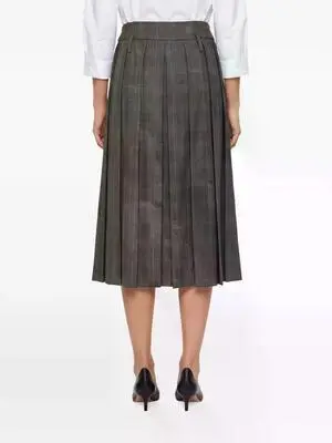 SIMONE ROCHA Prince Of Wales Check Pleated Midi Skirt