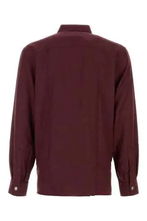 Brunello Cucinelli Burgundy Flannel Shirt
