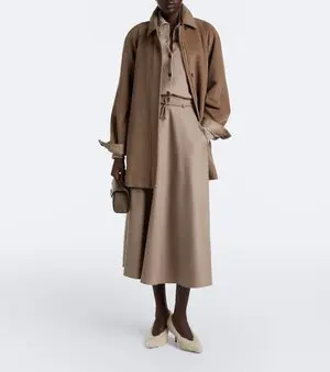 Max Mara Belted Cashmere-blend Midi Skirt