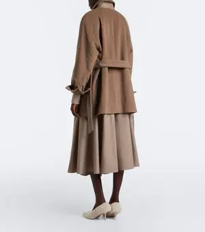 Max Mara Belted Cashmere-blend Midi Skirt