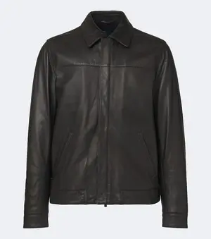 Thom Sweeney Leather Jacket - Brown