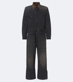 Ralph Lauren Corduroy-trimmed Denim Jumpsuit