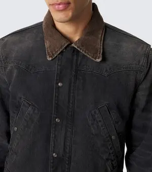 Ralph Lauren Corduroy-trimmed Denim Jumpsuit