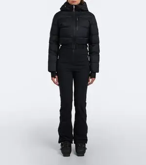 YVES SALOMON Hooded Down Ski Suit - Black