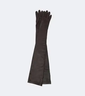 Khaite Remo Leather Gloves - Brown
