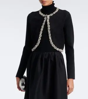 Simkhai Embellished Cropped Cardigan