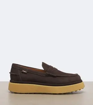 TOD'S Suede Platform Loafers