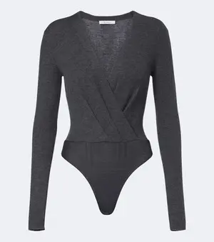 Max Mara Draped Cashmere Bodysuit - Grey
