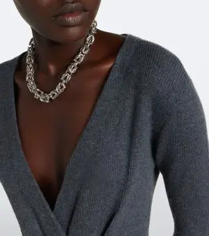 Max Mara Draped Cashmere Bodysuit - Grey
