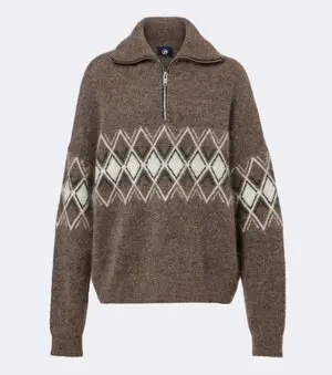 Fusalp Mireva Mohair-blend Half-zip Sweater - Brown