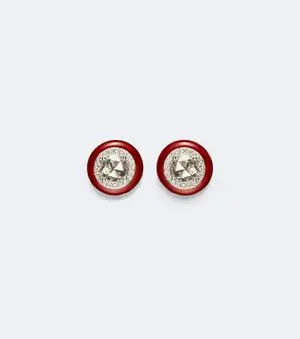 KAMYEN Candy Dots 18kt White Gold And Enamel Earrings Diamonds