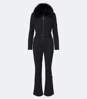 YVES SALOMON Belted Shearling-trimmed Ski Suit