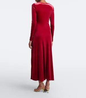 Simkhai Ferrera Gathe Velvet Midi Dress