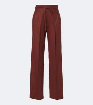 Max Mara Cashmere-blend Straight Pants - Brown