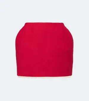 Magda Butrym Crochet-trimmed Virgin Wool Miniskirt