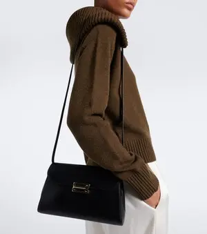 Victoria Beckham Dorian Trapeze Leather Shoulder Bag - Black