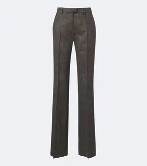 Etro Checked Wool Straight Pants