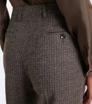 Etro Checked Wool Straight Pants