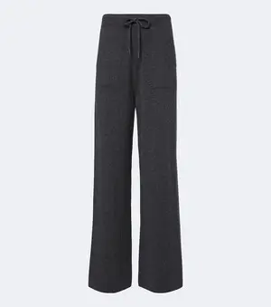 Max Mara Knitted Cashmere Wide-leg Pants - Grey