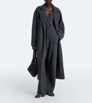 Max Mara Knitted Cashmere Wide-leg Pants - Grey