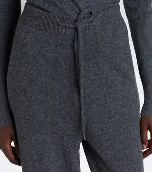 Max Mara Knitted Cashmere Wide-leg Pants - Grey