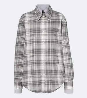 Acne Studios Checked Layered Cotton Flannel Shirt