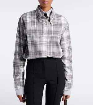 Acne Studios Checked Layered Cotton Flannel Shirt