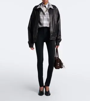 Acne Studios Checked Layered Cotton Flannel Shirt