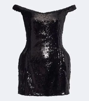 Magda Butrym Sequined Off-shoulder Minidress