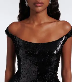 Magda Butrym Sequined Off-shoulder Minidress