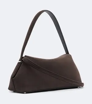 TOTEME T-lock Medium Suede Shoulder Bag - Brown