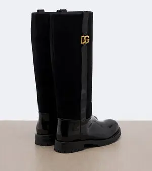 Dolce & Gabbana Dg Leather And Suede Knee-high Boots