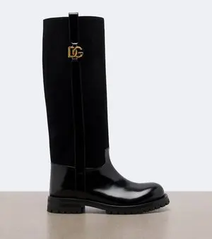 Dolce & Gabbana Dg Leather And Suede Knee-high Boots