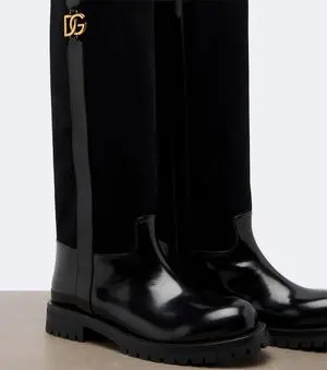 Dolce & Gabbana Dg Leather And Suede Knee-high Boots