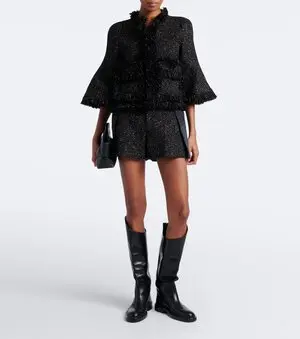 Sacai Wool, Cotton, Silk, And Denim Shorts