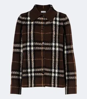 Burberry Check Intarsia Cashmere Overshirt