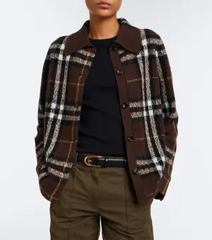 Burberry Check Intarsia Cashmere Overshirt