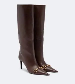 Gucci Donna Horsebit Leather Knee-high Boots