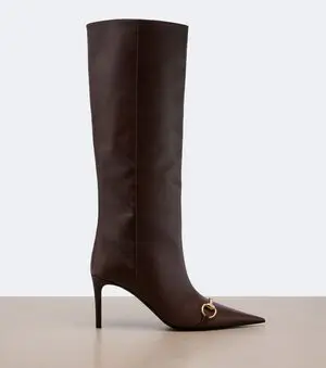 Gucci Donna Horsebit Leather Knee-high Boots