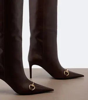 Gucci Donna Horsebit Leather Knee-high Boots