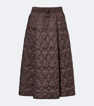 Brunello Cucinelli Technical Padded Midi Skirt - Brown