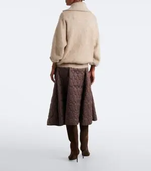 Brunello Cucinelli Technical Padded Midi Skirt