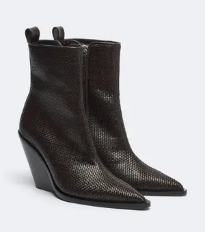 SOULIERS MARTINEZ Colorado Woven Leather Ankle Boots