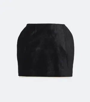 Magda Butrym Crochet-trimmed Velvet Miniskirt