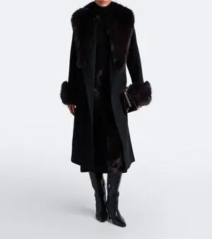 Simkhai Kinsley Wool-blend Wrap Coat - Black