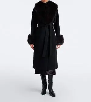 Simkhai Kinsley Wool-blend Wrap Coat - Black