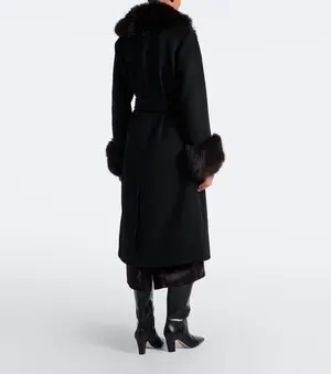 Simkhai Kinsley Wool-blend Wrap Coat - Black